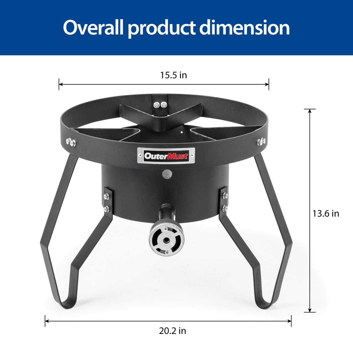 Outermust 85,000 Btu Propane Stove, Heavy Duty Single Propane Burner With 10 Psi Regulator And ...